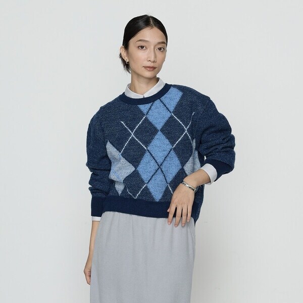 ギャバジン K．T（Gabardine K．T）/ジャカード アーガイルニットセーター