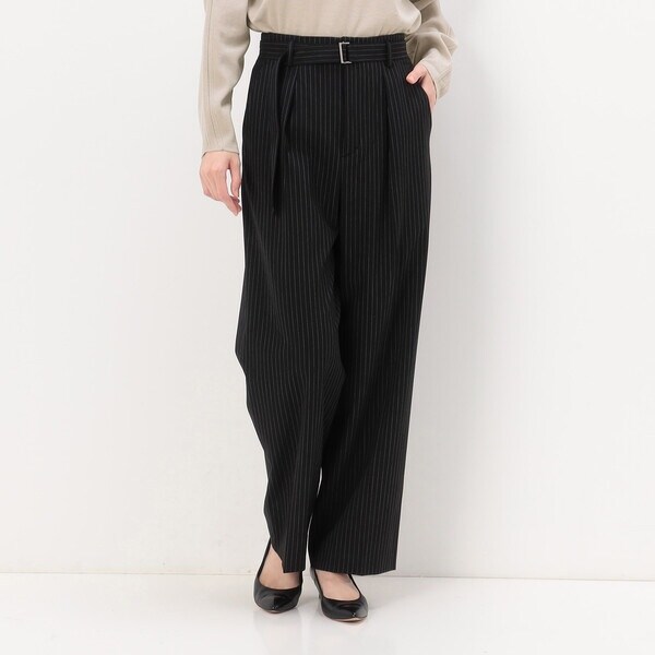 K．T キヨコ タカセ（K．T KIYOKO TAKASE）/ストレッチストライプ タックワイドパンツ