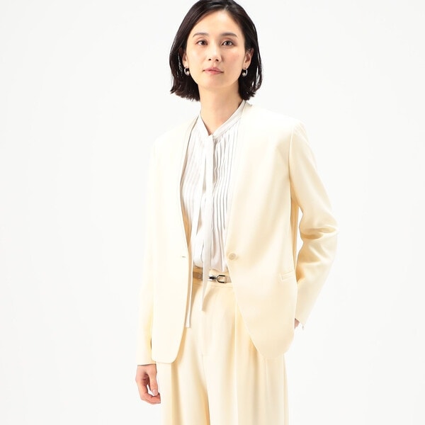 K．T キヨコ タカセ（K．T KIYOKO TAKASE）/〔 TALLサイズ 〕 【セットアップ対応】トリアセテートポリエステルダブルクロス ノーカラ…