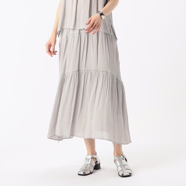 K．T キヨコ タカセ（K．T KIYOKO TAKASE）/【セットアップ対応】スプリットジョーゼット ティアードスカート