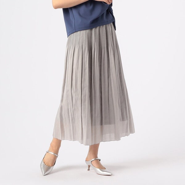 K．T キヨコ タカセ（K．T KIYOKO TAKASE）/ラミーポリエステル プリーツスカート