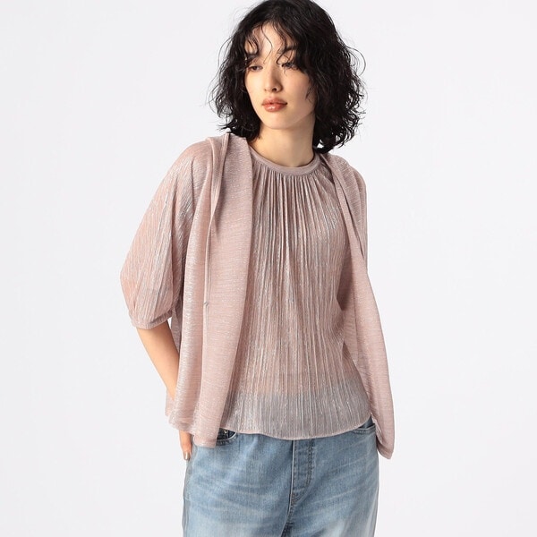 K．T キヨコ タカセ（K．T KIYOKO TAKASE）/【アンサンブル対応】メタリックジャージー カーディガン