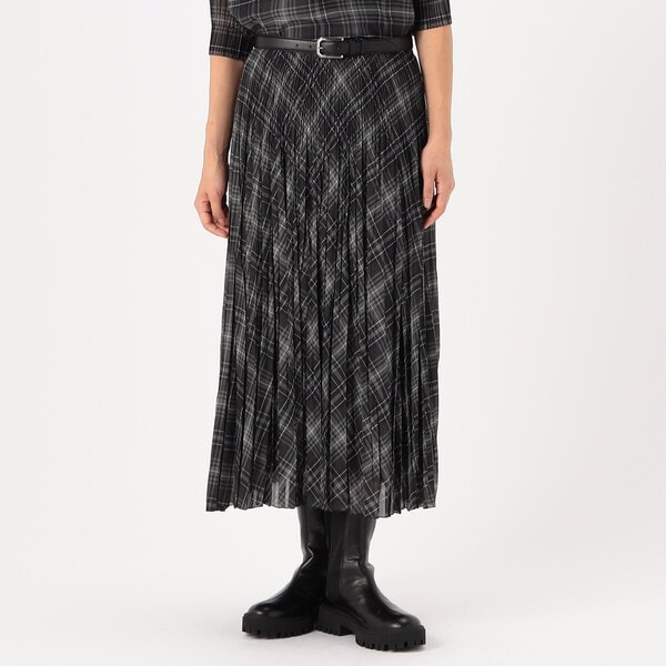 K．T キヨコ タカセ（K．T KIYOKO TAKASE）/シアーデジタルチェック プリーツスカート