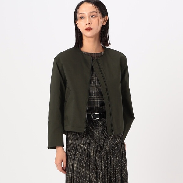 K．T キヨコ タカセ（K．T KIYOKO TAKASE）/〔 Sサイズ 〕 ポリエステルストレッチシャンブレー ノーカラー・MA−1ブルゾン