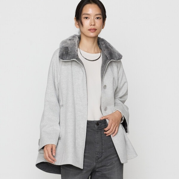 K．T キヨコ タカセ（K．T KIYOKO TAKASE）/アンゴラウール Aラインショートコート