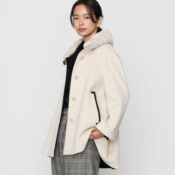 K．T キヨコ タカセ（K．T KIYOKO TAKASE）/〔 TALLサイズ 〕 アンゴラウール Aラインショートコート