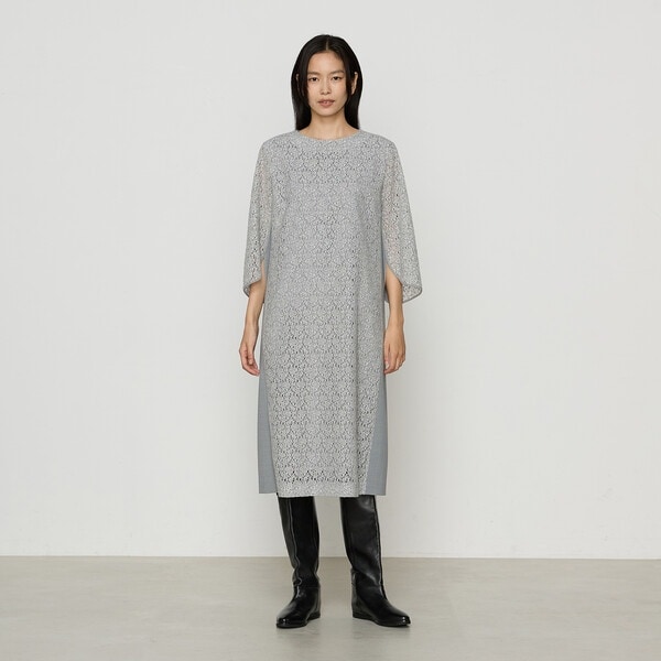 K．T キヨコ タカセ（K．T KIYOKO TAKASE）/フラワーモチーフ起毛ウールレース ドレス