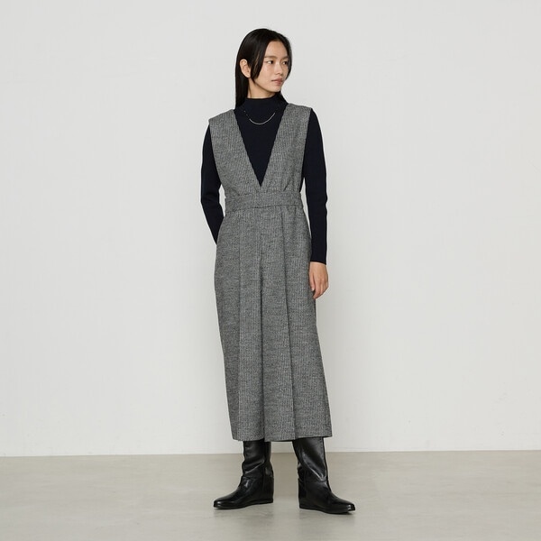 K．T キヨコ タカセ（K．T KIYOKO TAKASE）/〔 TALLサイズ 〕 【2WAY】千鳥バランサー 2WAYサロペットパンツ