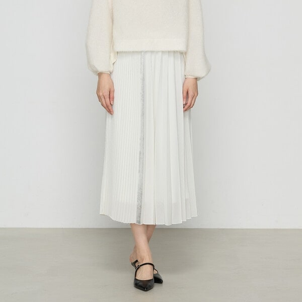 K．T キヨコ タカセ（K．T KIYOKO TAKASE）/箔プリントコンビネーションアコーディオン プリーツスカート