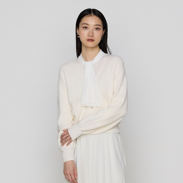 K．T キヨコ タカセ（K．T KIYOKO TAKASE）/シャイニー畦編みニット カーディガン