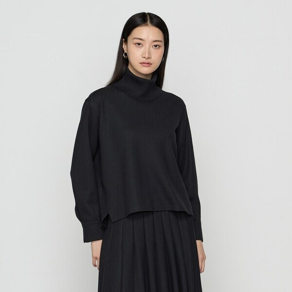 K．T キヨコ タカセ（K．T KIYOKO TAKASE）/〔 TALLサイズ 〕 【2WAY】ウールスムースジャージー リブ付きプルオーバー