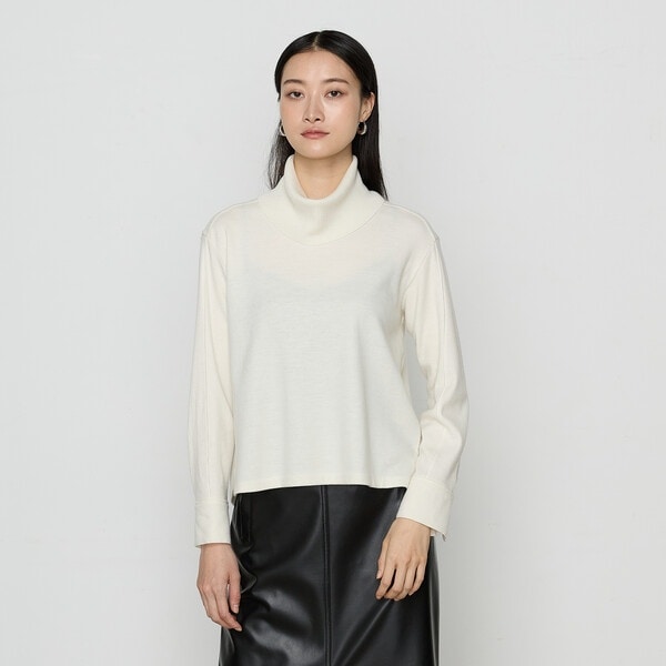 K．T キヨコ タカセ（K．T KIYOKO TAKASE）/【2WAY】ウールスムースジャージー リブ付きプルオーバー