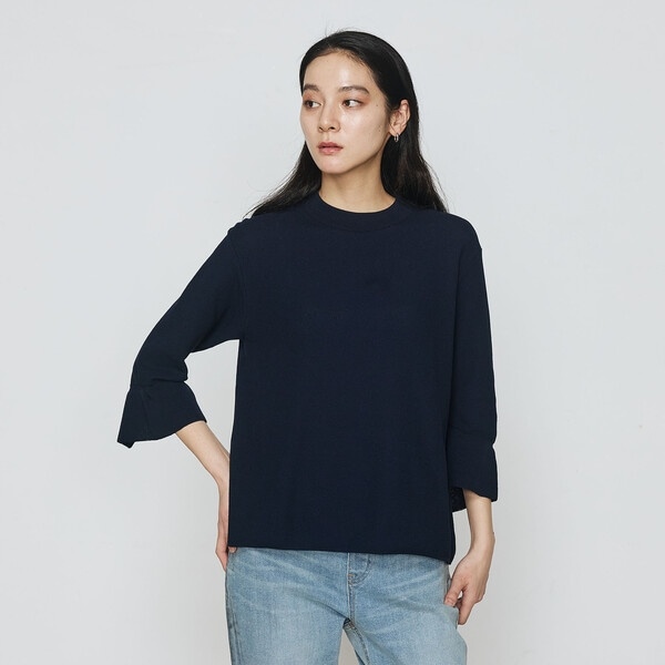 K．T キヨコ タカセ（K．T KIYOKO TAKASE）/鹿の子編み袖 フリルプルオーバー