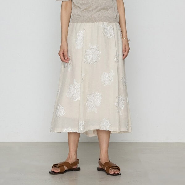 K．T キヨコ タカセ（K．T KIYOKO TAKASE）/フラワージャカード アシンメトリースカート