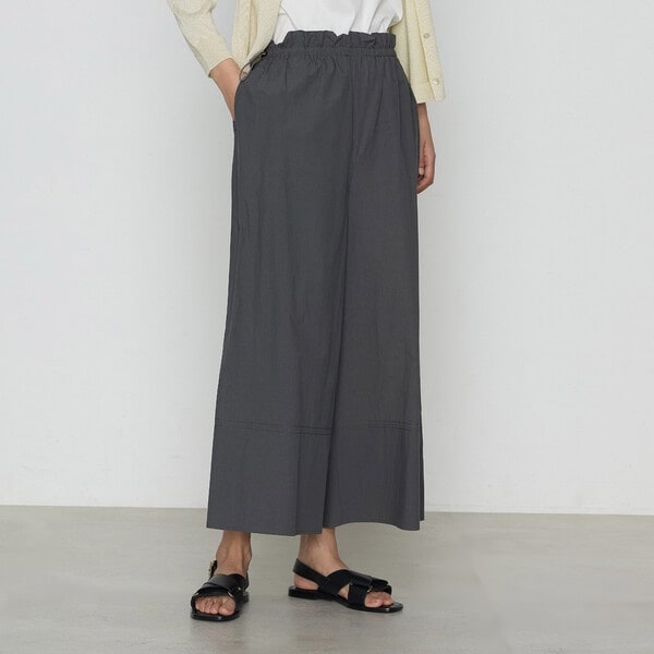 K．T キヨコ タカセ（K．T KIYOKO TAKASE）/コットンタイプライター ギャザーワイドパンツ