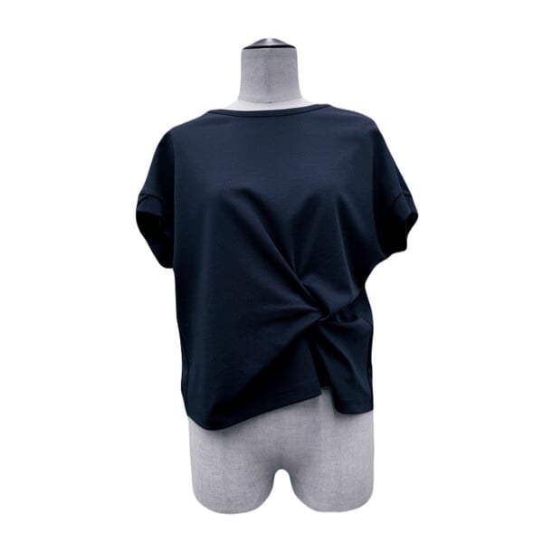 K．T キヨコ タカセ（K．T KIYOKO TAKASE）/〔 TALLサイズ 〕 コットン強撚ポンチ デザインタックシャツ