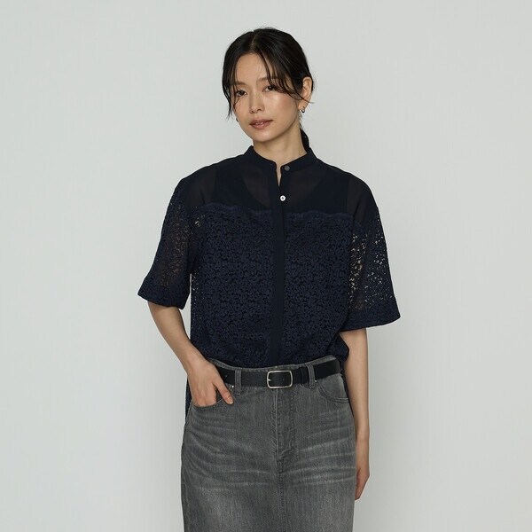 K．T キヨコ タカセ（K．T KIYOKO TAKASE）/リネンコードレース シャツブラウス