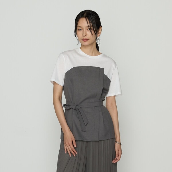 K．T キヨコ タカセ（K．T KIYOKO TAKASE）/コンパクトクールローレル天竺 ビスチェレイヤード風カットソー