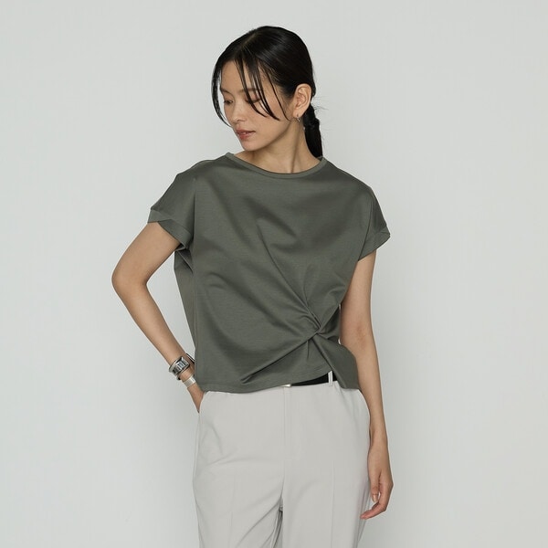 K．T キヨコ タカセ（K．T KIYOKO TAKASE）/コットン強撚ポンチ デザインタックシャツ