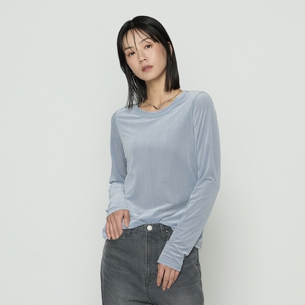 K．T キヨコ タカセ（K．T KIYOKO TAKASE）/シアーベロア ラウンドネックプルオーバー