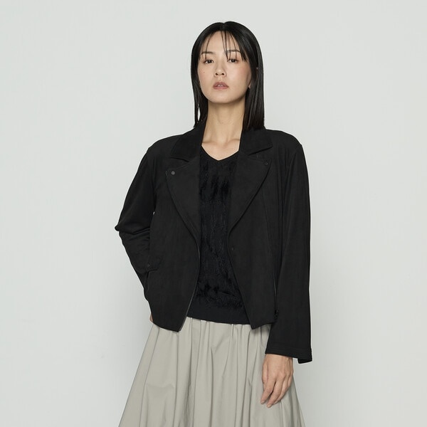 K．T キヨコ タカセ（K．T KIYOKO TAKASE）/〔 TALLサイズ 〕 ストレッチスエード調 ライダースジャケット