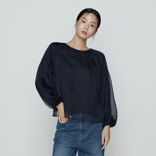 【NEW】K．T キヨコ タカセ（K．T KIYOKO TAKASE）/〔 TALLサイズ 〕 マットカルゼオーガンジー ブラウス