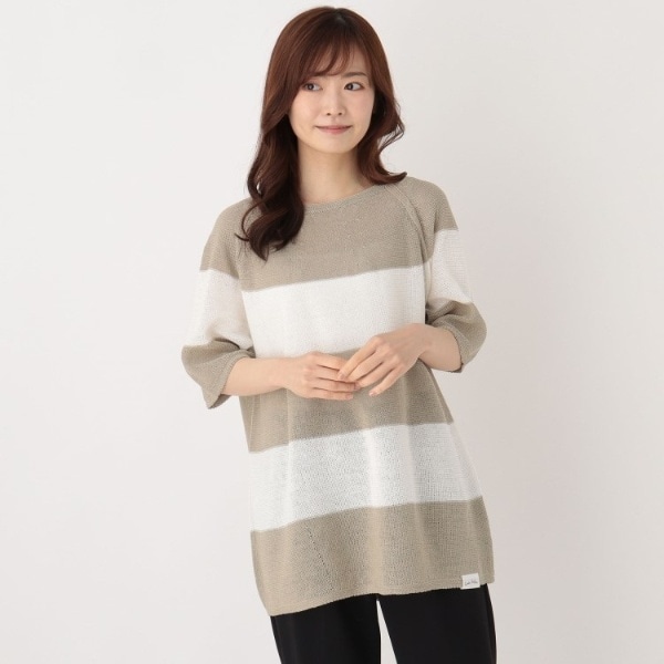 ローラ アシュレイ（LAURA ASHLEY）/ギマコットンボーダープルオーバー