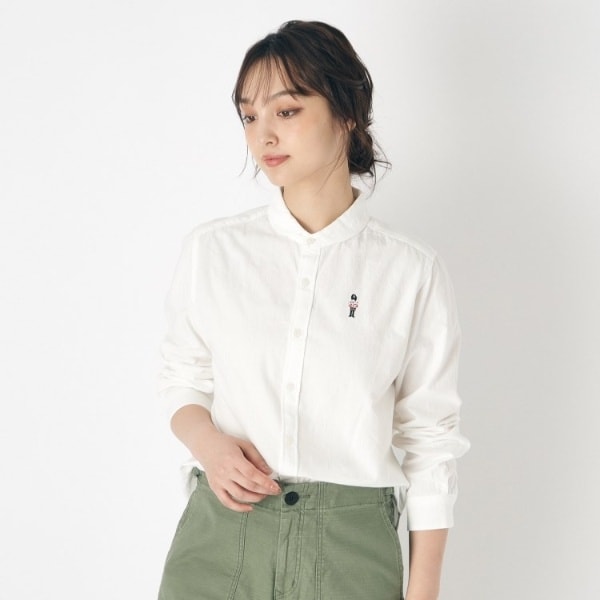 ローラ アシュレイ（LAURA ASHLEY）/【刺繍入り／日本製／ワンマイルウエア】ラウンドカラーシャツ
