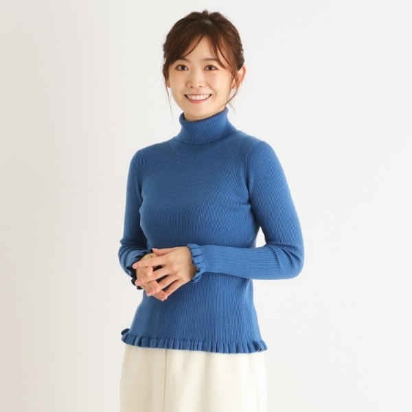 ローラ アシュレイ（LAURA ASHLEY）/リブタートルフリルニット