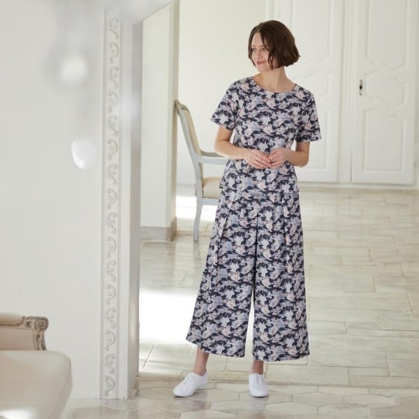 ローラ アシュレイ（LAURA ASHLEY）/【WEB限定／M−LL3サイズ／コットン100％／上下セット／洗える】リヴィエラ柄 セットアップ