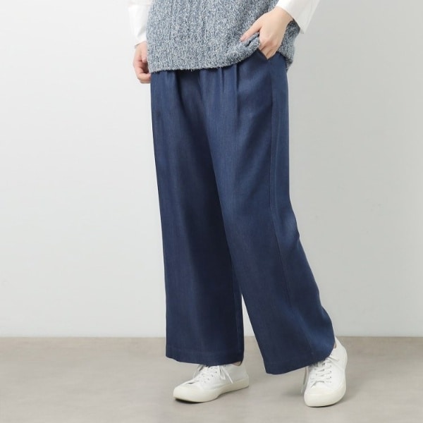 ローラ アシュレイ（LAURA ASHLEY）/【STORY掲載！ウエストゴム／タックあり】セルロースデニム イージーパンツ