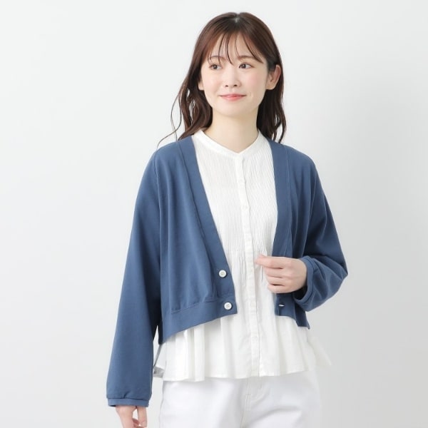 ローラ アシュレイ（LAURA ASHLEY）/【コットン100日本製ワンマイルウエア】鹿の子Vネックカーディガン