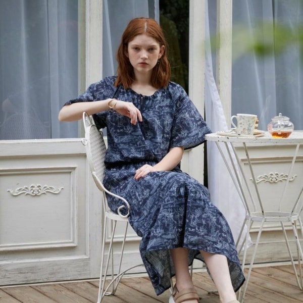 ローラ アシュレイ（LAURA ASHLEY）/【ウエストゴム／コットン100％／同柄アイテムあり】ブレイスミス トワル柄 スカート