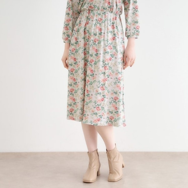 ローラ アシュレイ（LAURA ASHLEY）/【洗える／ジャージ素材／ウエストゴム／同柄アイテムあり】ロミリー柄 スカート