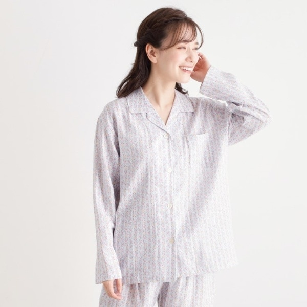 ローラ アシュレイ（LAURA ASHLEY）/綿100％ ダブルガーゼ使用 「タロントンストライプ」柄 パジャマ