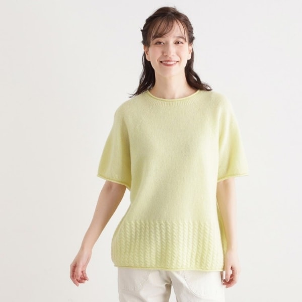 ローラ アシュレイ（LAURA ASHLEY）/【日本製ワンマイルウエアメリノウール混100】 半袖プルオーバー