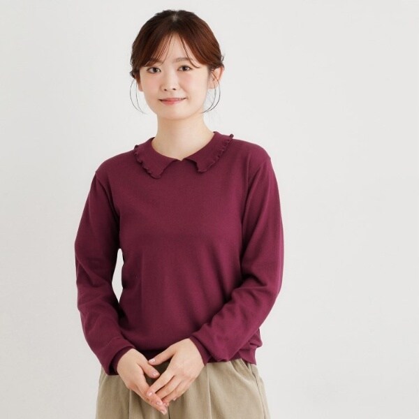 ローラ アシュレイ（LAURA ASHLEY）/【シーウール】フリルカラーニットプルオーバー