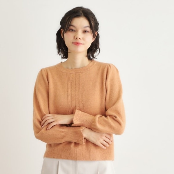 ローラ アシュレイ（LAURA ASHLEY）/【FOX混／洗える／袖口フリル】 柄編みプルオーバーニット