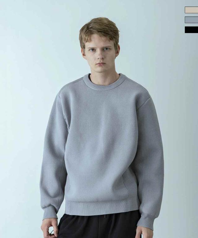 プラスフェニックス（plus phenix）/ +phenix ハイブリッドニット ロングスリーブプルオーバー