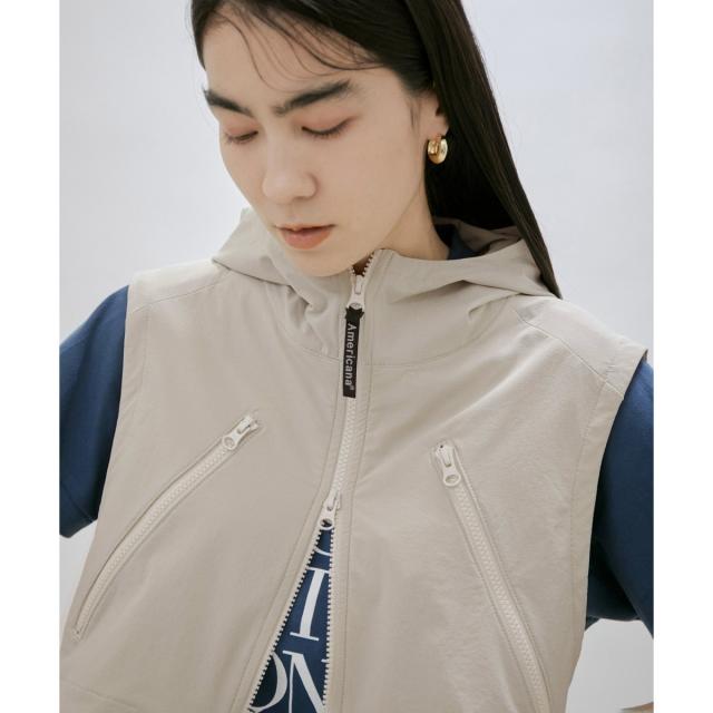 サロン アダム エ ロペ（SALON adam et rope’ ）/【Americana for SALON】[撥水機能付き]別注フード付きクロップドベスト