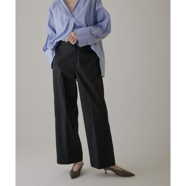 サロン アダム エ ロペ（SALON adam et rope’ ）/コットンライクスタイルアップワイドパンツ2【洗える】[XS〜Mサイズ展開]