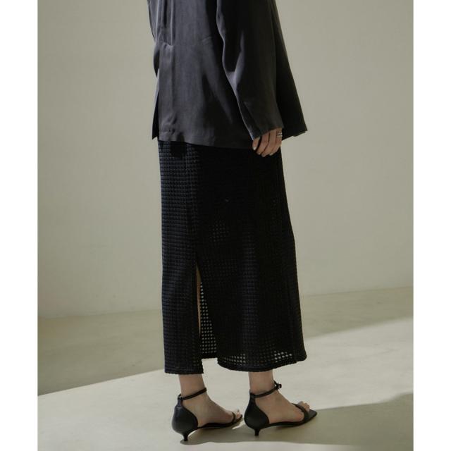 サロン アダム エ ロペ（SALON adam et rope’ ）/KINANシャーリングジャガードタイトスカート【セットアップ対応・洗える】