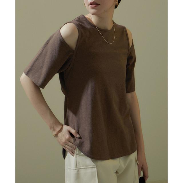 サロン アダム エ ロペ（SALON adam et rope’ ）/【DELIY（デリー）】HEMP JERSEY CUT OUTS TEE