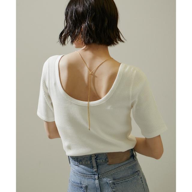 サロン アダム エ ロペ（SALON adam et rope’ ）/ヴィンテージライク2WAYリブTシャツ【セットアップ対応・洗える】