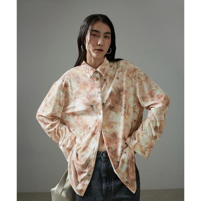 サロン アダム エ ロペ（SALON adam et rope’ ）/ストーンウッドプリントベロアブラウス