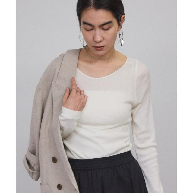 サロン アダム エ ロペ（SALON adam et rope’ ）/Hug Silk ラウンドネックプルオーバー