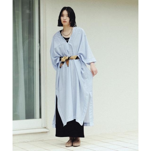 サロン アダム エ ロペ（SALON adam et rope’ ）/コットンシルクフードカフタンワンピース