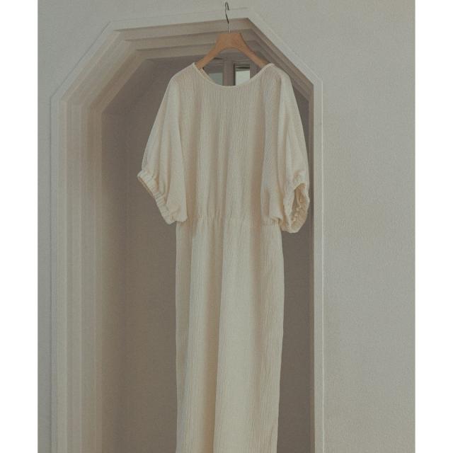 サロン アダム エ ロペ（SALON adam et rope’ ）/ヘンプコットンバックVネックワンピース［ドライタッチ・洗える］