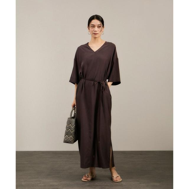 サロン アダム エ ロペ（SALON adam et rope’ ）/キュプラツイルVネックワンピース