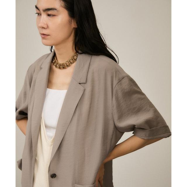 サロン アダム エ ロペ（SALON adam et rope’ ）/【WEB限定】シアーハーフスリーブジャケット［洗える・冷房対策］